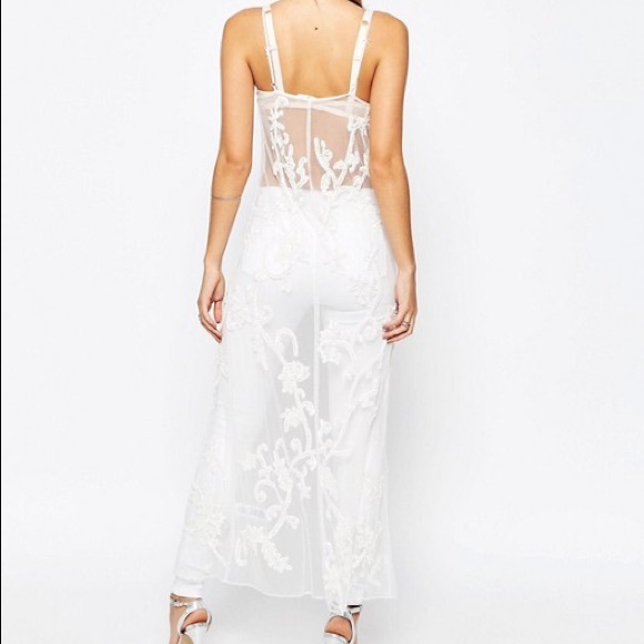 ASOS | Tops | Asos Night Embellished Mesh Split Front Cami | Poshmark